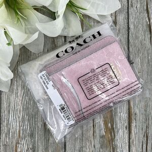 Coach | Bags | Coach Limited Zip Card Case In Signature Canvas Powder ...